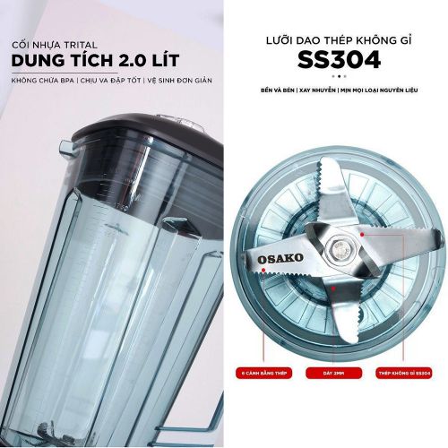 Máy xay sinh tố công nghiệp Osako OS-1723 dùng cho quán sinh tố